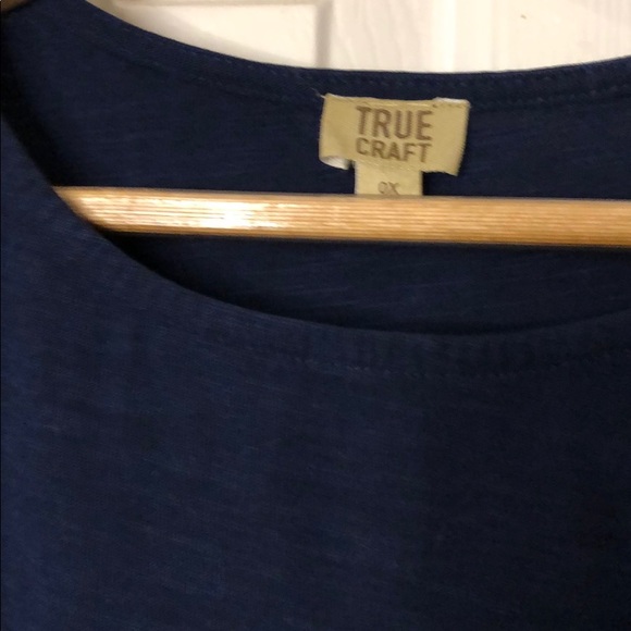 True Craft | Tops | True Craft Navy Tee With Short Lace Sleeves | Poshmark